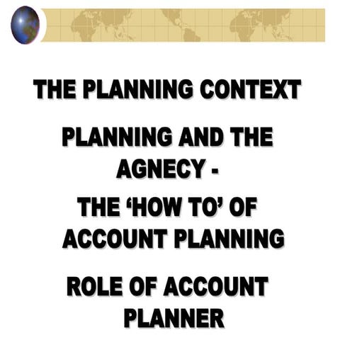 The Planning Context | PPT | Marketing and Advertising | Business