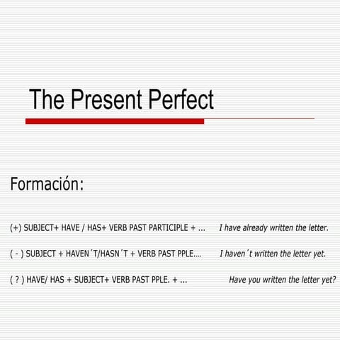 English Grammar - Present perfect tense | PPT