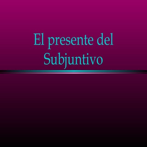 The present-subjunctive | PPT