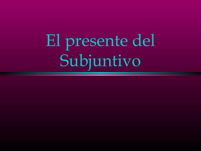 Subjunctive 3° | PPT