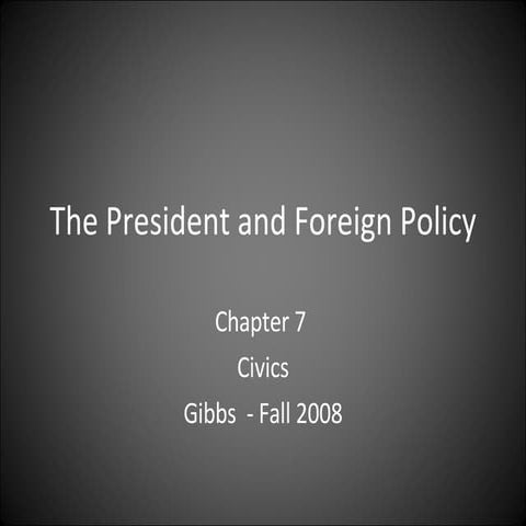 The President And Foreign Policy | PPT