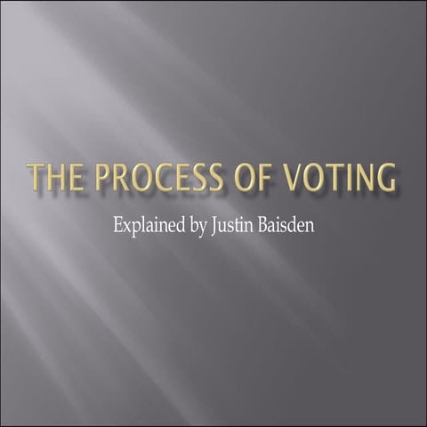 The Process Of Voting | PPT | Elections | Politics