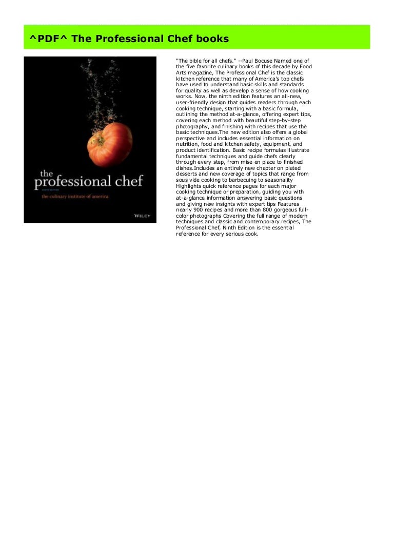 ^PDF^ The Professional Chef books