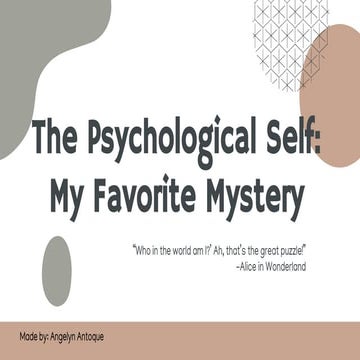 Understanding the Self according to William James | PPTX