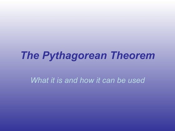Pythagorean Theorem | PPT