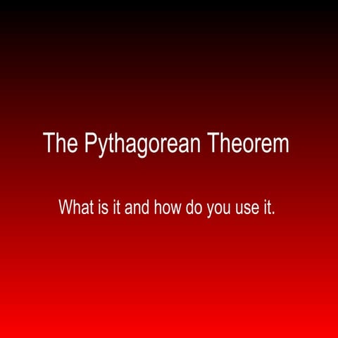 The Pythagorean Theorem | PPT