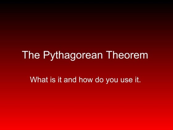 Pythagorean Theorem 11/20 M-6 | PPT