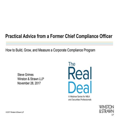 The Real Deal Webinar Series: Practical Advice from a Former Chief ...