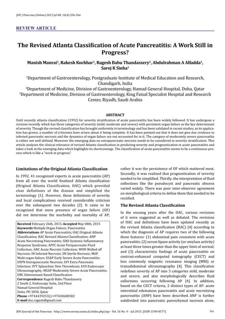 Acute Necrotizing Pancreatitis-Current Concepts and Latest Treatment ...