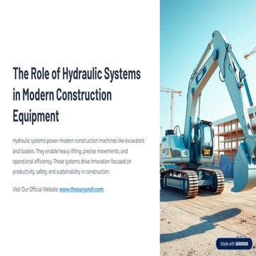 The Role of Hydraulic Systems in Modern Construction Equipment | PDF