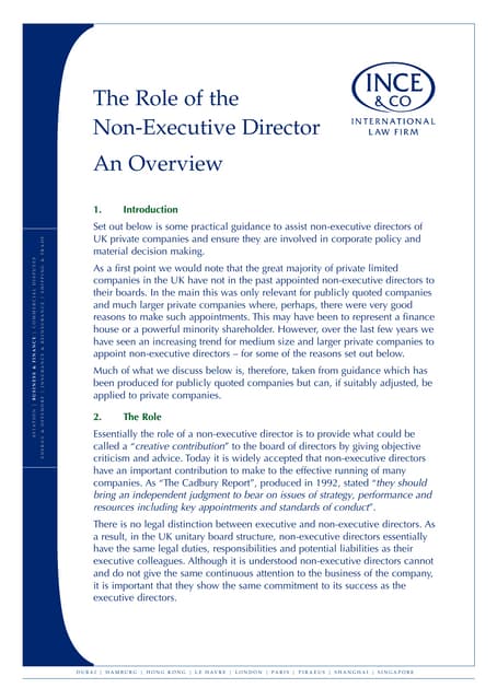 Non Executive Director Roles | PDF