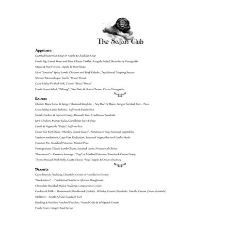 The Safari Club | PDF | Desserts and Baking | Food & Drink
