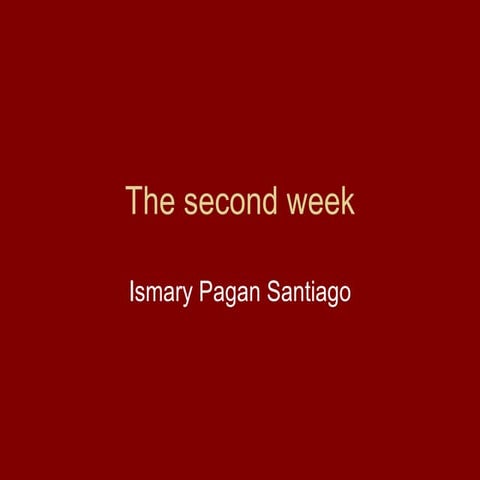 The First Week | PPT