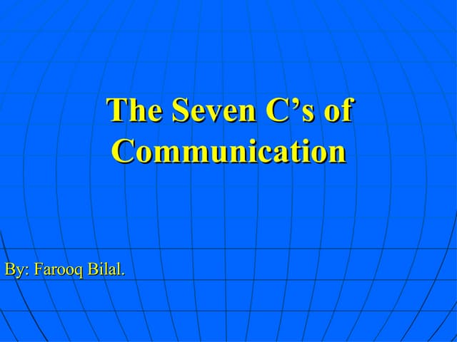 7 Principles of Communications