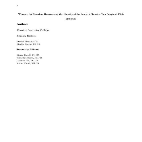 Who are the Sherden Yale Historical Review | PDF