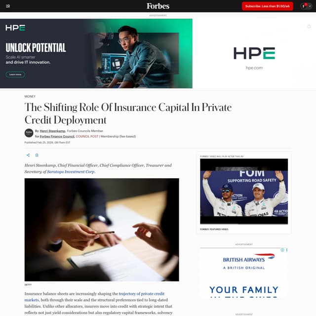 The Shifting Role Of Insurance Capital In Private Credit Deployment | PDF