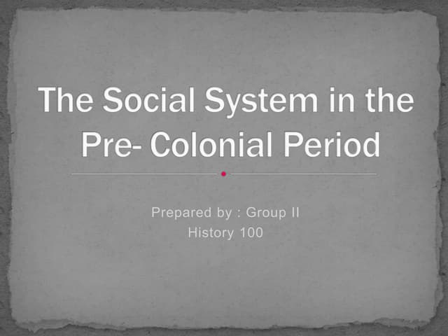 Pre colonial-period | PPTX