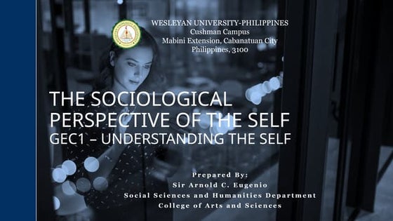 UTS: UNDERSTANDING THE SELF : The self in sociological perspective | PPTX