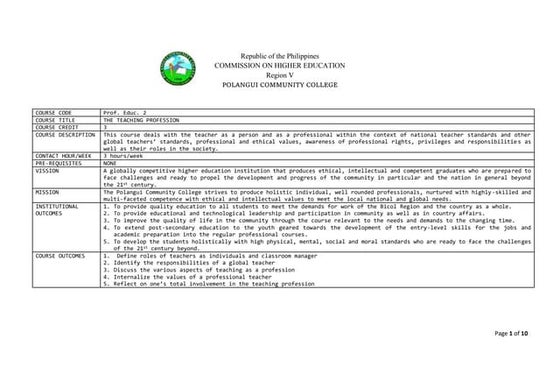 Table of Specifications (TOS) - Licensure Examination for Teachers (LET ...