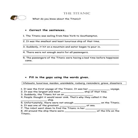 The titanic (1) (writing acivities) | DOC | Cruises | Travel Type