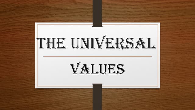 Universal values PowerPoint presentation | PPTX