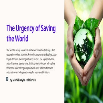 The-Urgency-of-Saving-the-World jfkdjsafjklsafjkdsakl; | PPTX