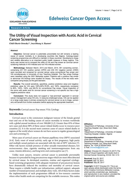 Visual Inspection with AceticAcid of the Cervix Uteri | PPTX | Medical ...