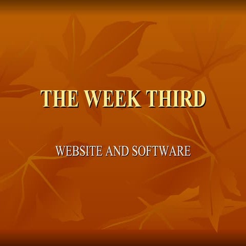 The Week Third | PPT