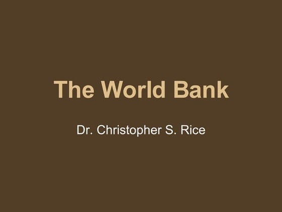 WORLD BANK | PPT