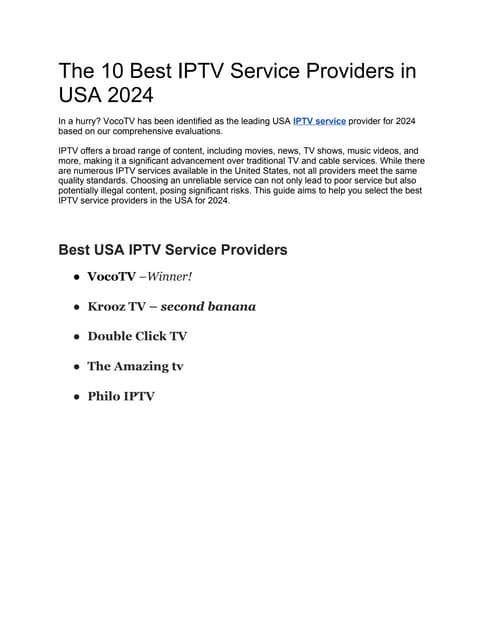 Top 5 Best IPTV Service Providers for 2025 | PPT