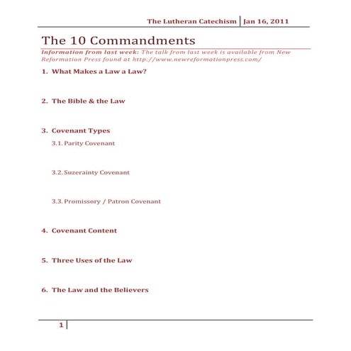 The 10 Commandments Handout | DOCX