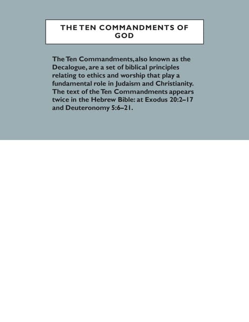 Ten Commandments GRADE 7 | PPT