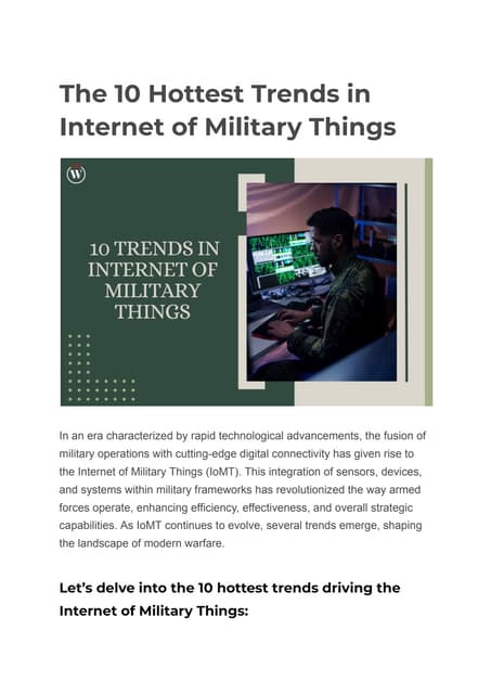 Top 15 Applications of Internet of Military Things | CIO Women Magazine ...