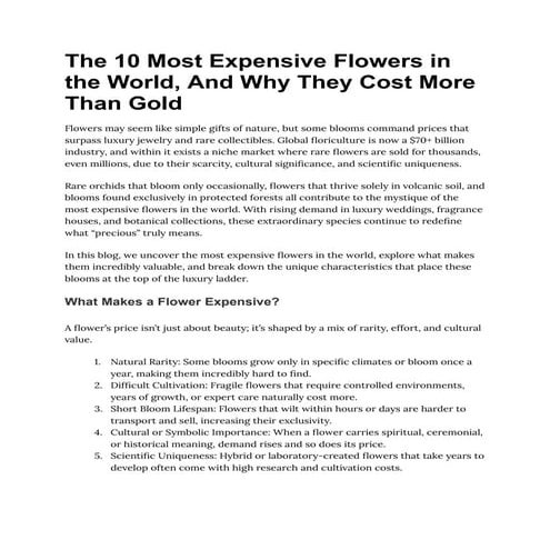 The 10 Most Expensive Flowers in the World, And Why They Cost More Than ...