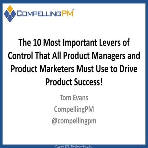 The 10 Most Important Levers of Control That All Product Managers and ...