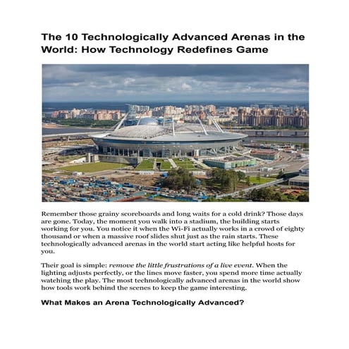The 10 Technologically Advanced Arenas in the World_ How Technology ...