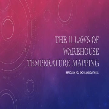 The 11 laws of warehouse temperature mapping | PDF