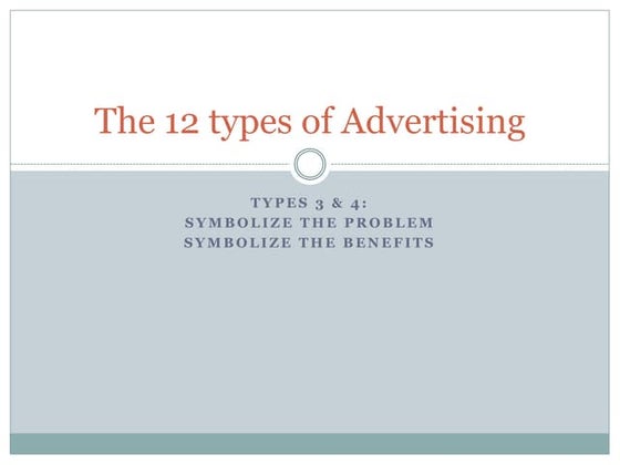 The 12 types of advertising - types 1 & 2 | PPTX