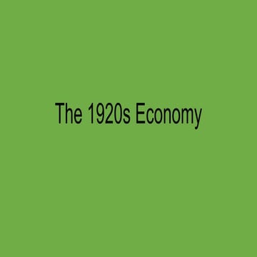 The 1920s Economy | PPTX