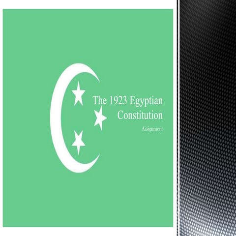 The 1923 egyptian constitution | PPTX
