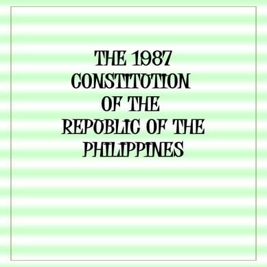 The 1987 constitution | PDF