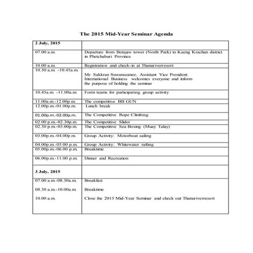 The 2015 mid year seminar agenda - completed | DOCX
