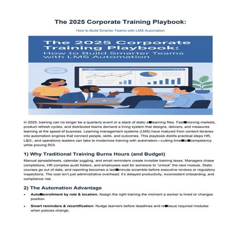 SkyPrep LMS Key Features: The 2025 Guide to Smarter Employee Training | PDF