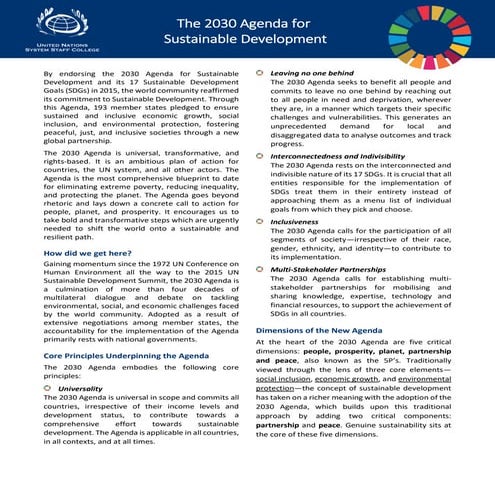 2030 Agenda for Sustainable Development Goals | PDF