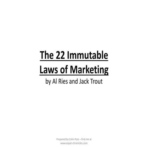 The 22 Immutable Laws of Marketing | PPTX