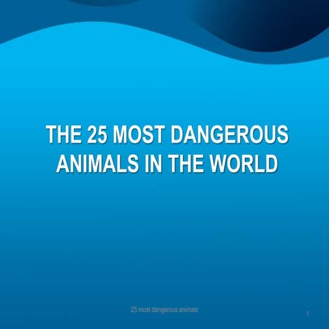 The 25 most dangerous animals on the planet | PPTX