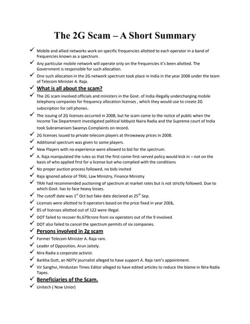 The 2G Scam | PPT