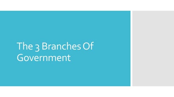The Three Branches Of Government Power Point | PPTX