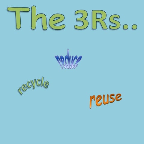 The 3 Rs for a sustainable lifestyle.. | PPT
