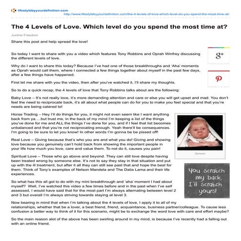 The 4 levels of love which level do you spend the most time at | PDF ...